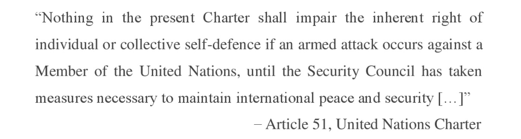 [13] Quyền tự vệ chính đáng (Right to Self-Defence) – Luật pháp Quốc tế